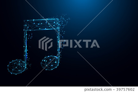 Abstract music note form lines and triangles. - Stock Illustration ...