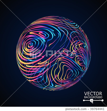 Sphere With Swirled Stripes. Vector Glowing-插圖素材 [39764441] - PIXTA圖庫