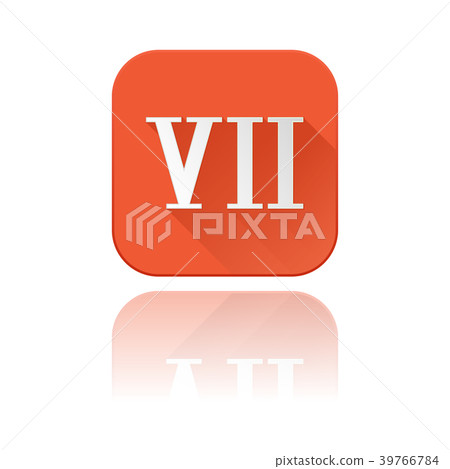 VII roman numeral. Orange square icon with - Stock Illustration ...