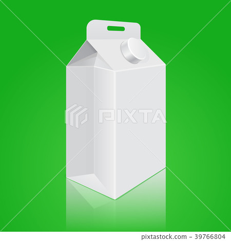 Milk cardboard packaging on green background - Stock Illustration ...
