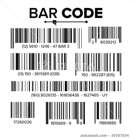 Bar Code Set Vector. Modern Simple Flat Barcode - Stock Illustration ...
