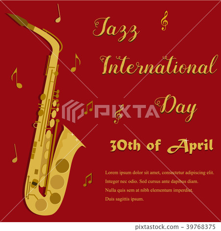 Red background with bright saxophone - Stock Illustration [39768375 ...