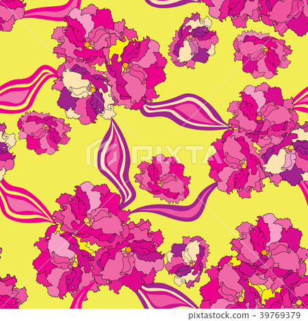 Floral seamless pattern. Flower ribbon background - Stock Illustration ...