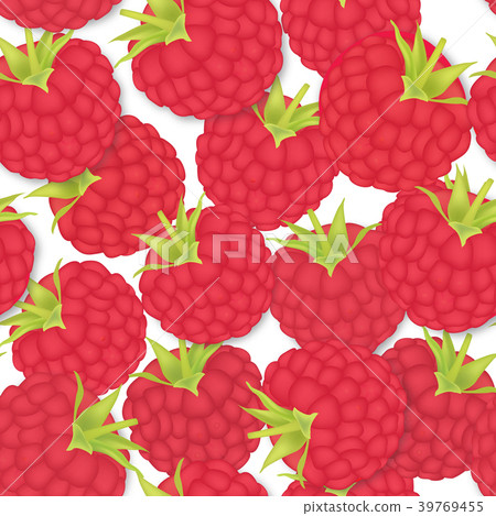 Berry pattern. raspberry seamless background. - Stock Illustration ...