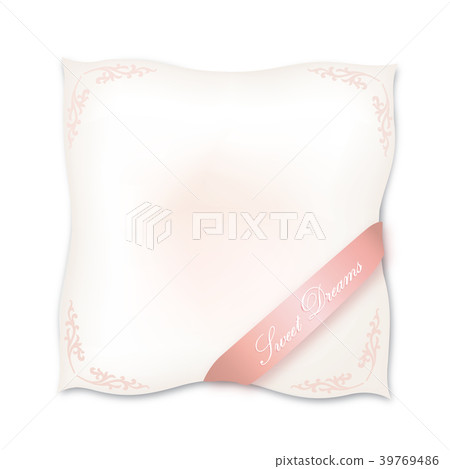White pillow. Natural Feather sign. Product label. - Stock Illustration ...