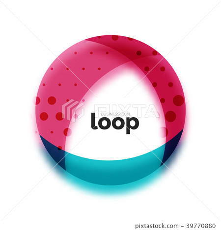 Loop circle business icon, created with glass - Stock Illustration ...