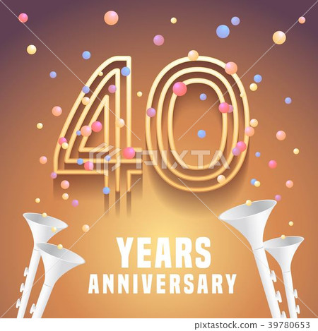 40 years anniversary vector icon, symbol - Stock Illustration [39780653 ...