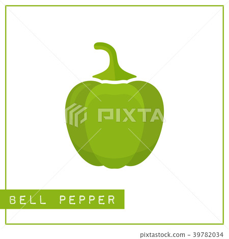 Isolated green bell pepper memory training card - Stock Illustration ...