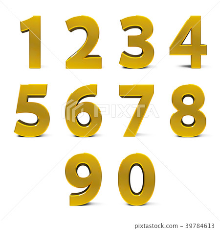 Gold numbers set - Stock Illustration [39784613] - PIXTA