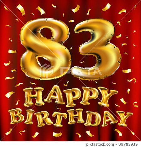 vector happy birthday 83 celebration gold balloons - Stock Illustration ...