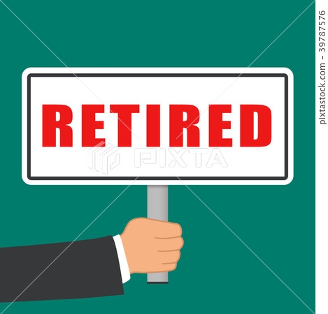 retired word sign flat concept - Stock Illustration [39787576] - PIXTA