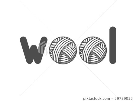 Wool emblem with with balls of yarn. Label for - Stock Illustration ...