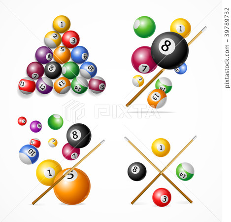 Realistic Detailed 3d Billiard Set. Vector - Stock Illustration ...