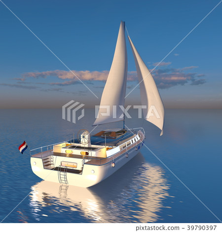 Yacht - Stock Illustration [39790397] - PIXTA
