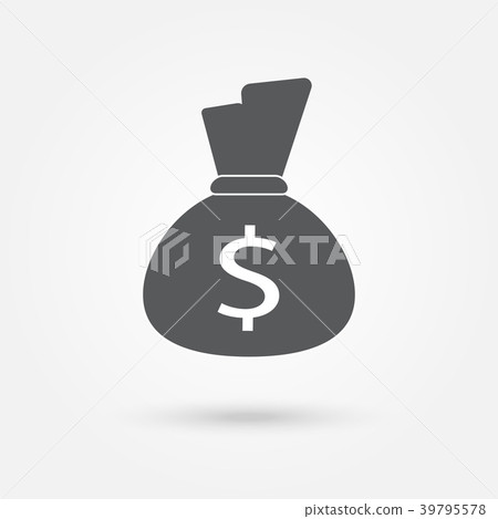 Money icon vector on gray background - Stock Illustration [39795578 ...
