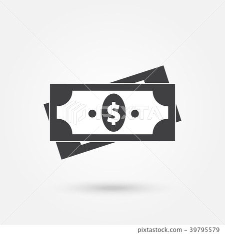 Money icon vector on gray background - Stock Illustration [39795579 ...