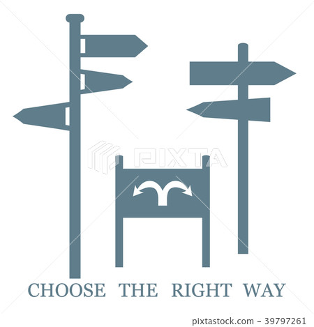 Set of colored stylized icons road signs and an - Stock Illustration ...
