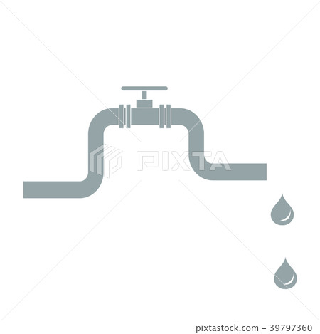 Stylized icon of the pipe with a valve and fuel - Stock Illustration ...