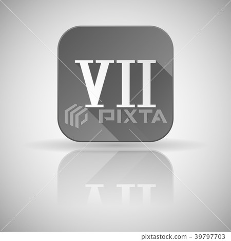 VII roman numeral. Grey square icon with - Stock Illustration [39797703 ...