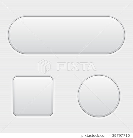 White 3d buttons. Blank set of matted buttons - Stock Illustration ...