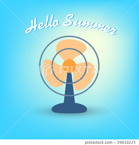 Summertime, hello summer with fan. - Stock Illustration [39810225] - PIXTA