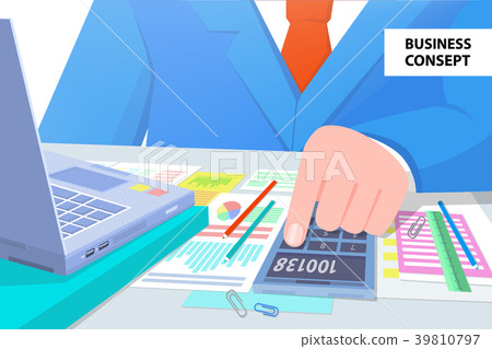 Business Concept Man at Work Vector Illustration-插圖素材 [39810797] - PIXTA圖庫