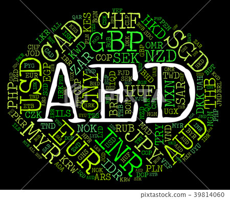 Aed Currency Indicates United Arab Emirates - Stock Illustration ...