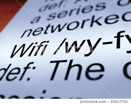 Wifi Definition Closeup Showing Internet - Stock Illustration [39817702 ...