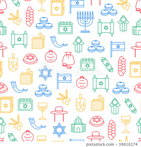 Symbol of Israel Seamless Pattern Background - Stock Illustration ...