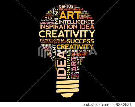 Creativity bulb word cloud - Stock Illustration [39820681] - PIXTA