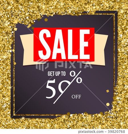 Sale poster with luxury gold sparkle glitter. Get - Stock Illustration ...