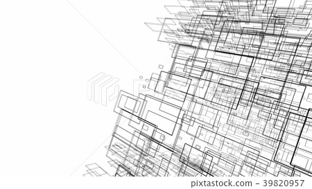 Abstract drawing lines in architectural art - Stock Illustration ...