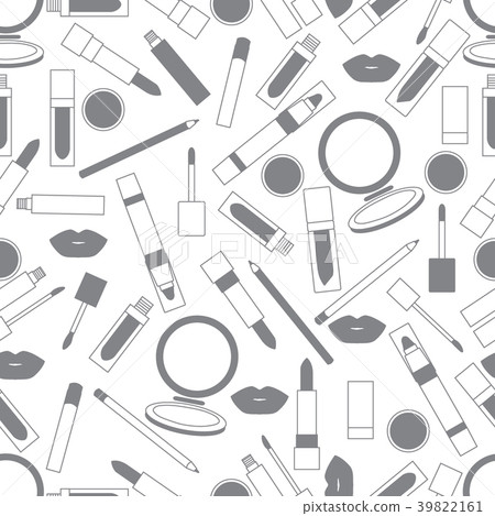 Seamless pattern of different lip make-up tools - Stock Illustration ...