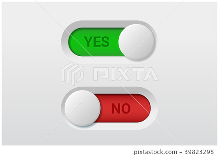 Yes and No toggle switch buttons - Stock Illustration [39823298] - PIXTA