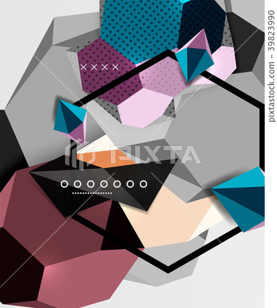 Color 3d geometric composition poster - Stock Illustration [39823990 ...