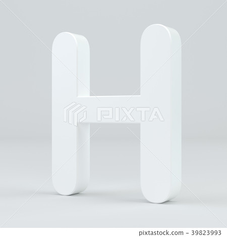 White letter H on studio light background. 3d-插圖素材 [39823993] - PIXTA圖庫