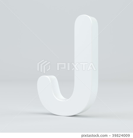 White letter J on studio light background. 3d - Stock Illustration ...