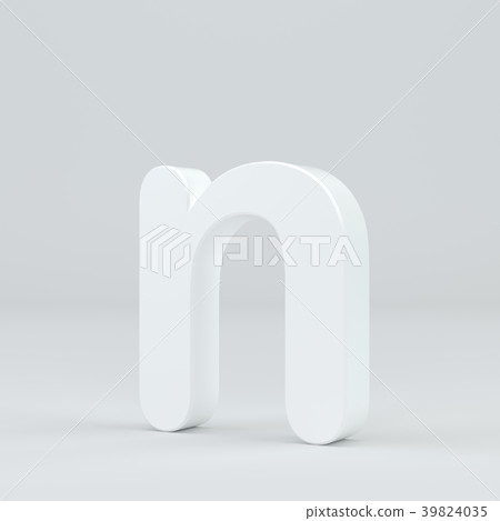 White small letter N on studio light background - Stock Illustration ...
