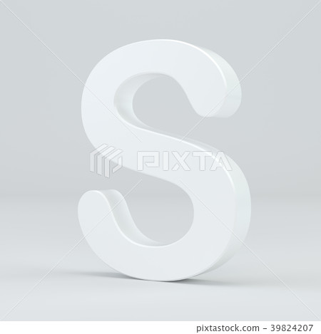 White letter S on studio light background. 3d - Stock Illustration ...