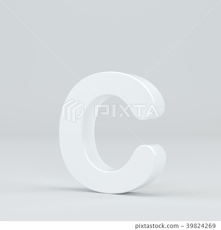 White small letter C on studio light background - Stock Illustration ...