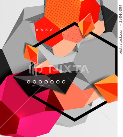 Color 3d geometric composition poster - Stock Illustration [39840894 ...