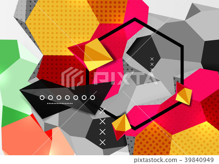 Color 3d geometric composition poster - Stock Illustration [39840949 ...