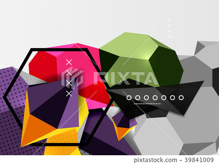 Color 3d geometric composition poster - Stock Illustration [39841009 ...