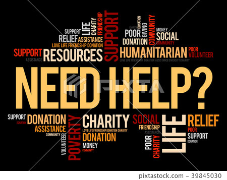 Need help? word cloud collage-插圖素材 [39845030] - PIXTA圖庫