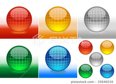 Glossy Sphere with Grid Pattern - Stock Illustration [39846016] - PIXTA