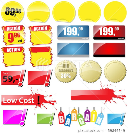 Shopping Retail Sales Tags Collection - Stock Illustration [39846549 ...