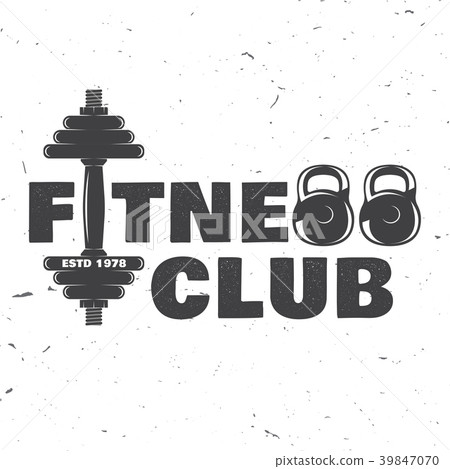 Fitness club badge. Vector illustration. - Stock Illustration [39847070 ...