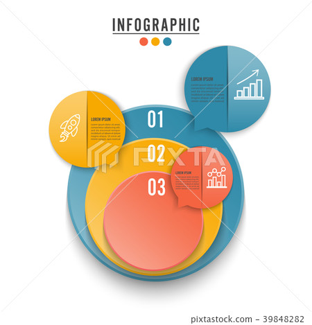 Circle infographic template three option. - Stock Illustration ...
