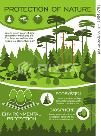 Green nature protection poster for eco design - Stock Illustration ...
