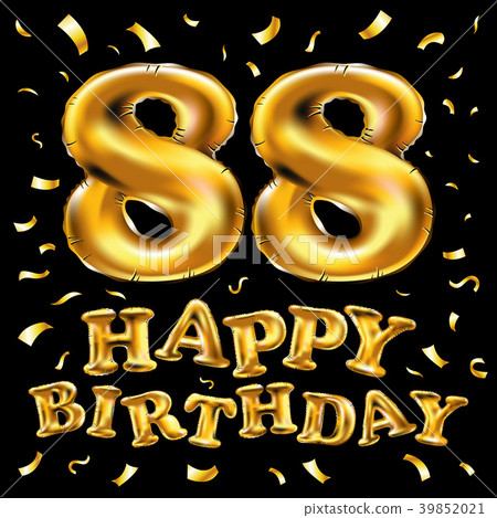 vector happy birthday 88 celebration gold balloons - Stock Illustration ...